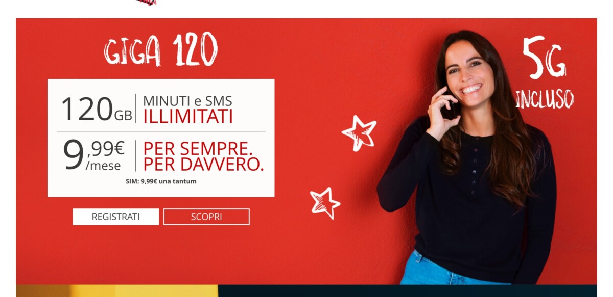 Iliad Giga 120: minuti ed sms illimitati + 120 GB in 5G al mese a 9,99 euro "per sempre" | AGEMOBILE